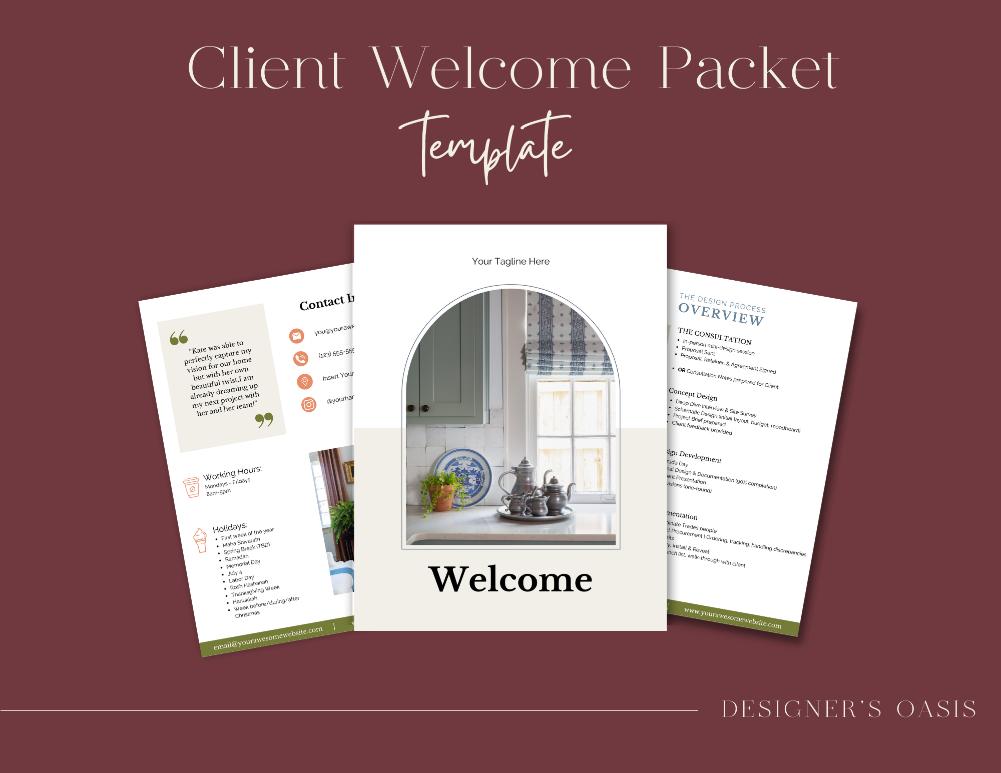 Client Welcome Packet – The Designer's Oasis Shop